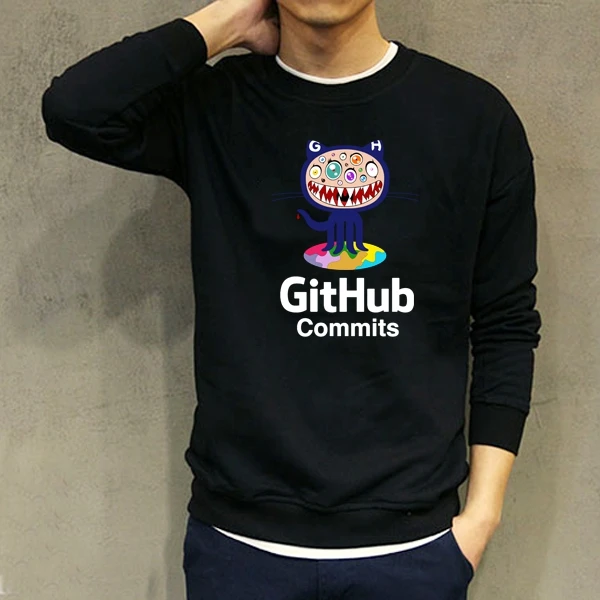 Mascot Octocat Github commits Linux Merb Ruby GEEk Git social coding cartoon autumn winter man ...