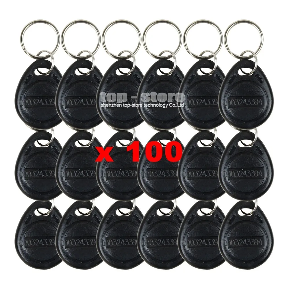 DIYSECUR 100pcs 125Khz RFID Card Key fobs Key Chian For Access Control ...