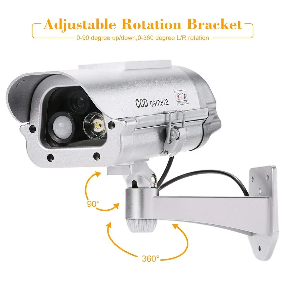 Solar Powered Outdoor CCTV Home Security decoy Fake Dummy Camera Cam ...
