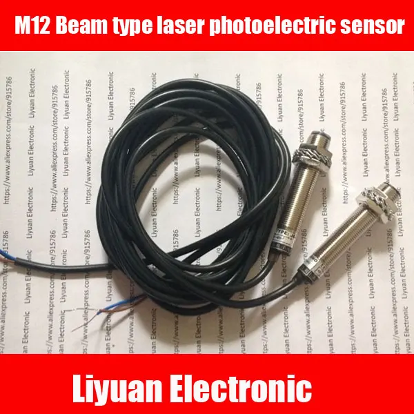 1pair M12 Beam Type Laser Photoelectric Sensor / Visible Beam Beam ...