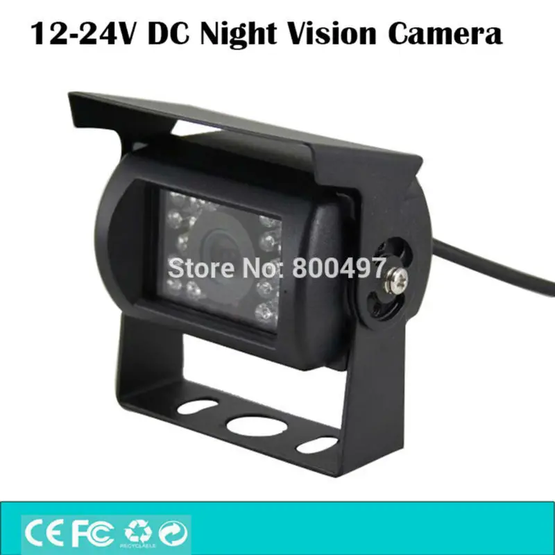 Universal 12v 24v Dc Color Reverse Backup Car Rear View Camera 480 Tvl