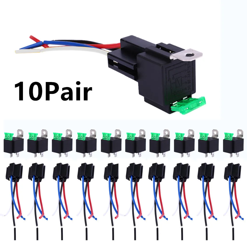 Foocles 12V 30A Motor Heavy Duty Relay Fuse On/Off SPST Metal Socket ...