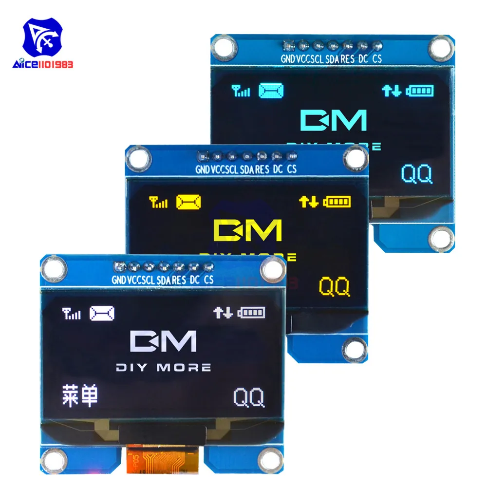 1-54-7PIN-OLED-Display-Module-SSD1309-Suitable-for-SPI-IIC-I2C ...