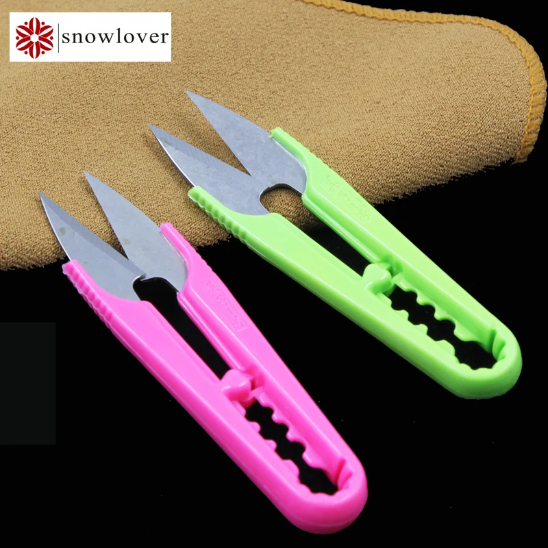 1pcs U Shape Cross Stitch Scissors DIY Portable Lid Safety Plastic ...