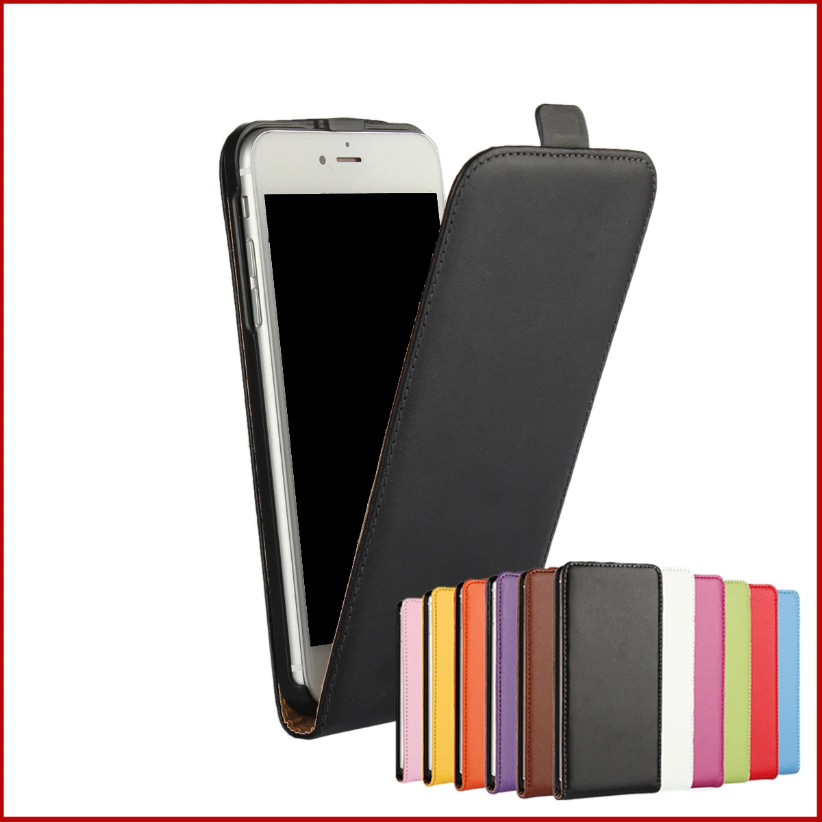 Clamshell phone case for Apple iPhone 7 Plus 5.5" leather case ultra ...