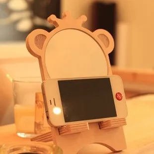 Free-Shipping-New-Cute-Crown-Mirror-Wooden-Cellphone-Holder-stand ...
