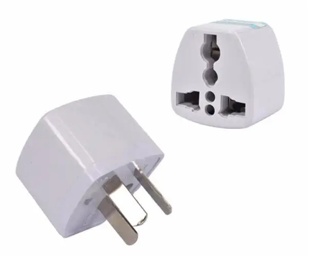 New White Universal Power Adapter Travel Adaptor 3 pin AU Converter US ...
