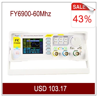 Feeltech FY6600-60MHz Высокоточный цифровой контроль двухканальный DDS ...