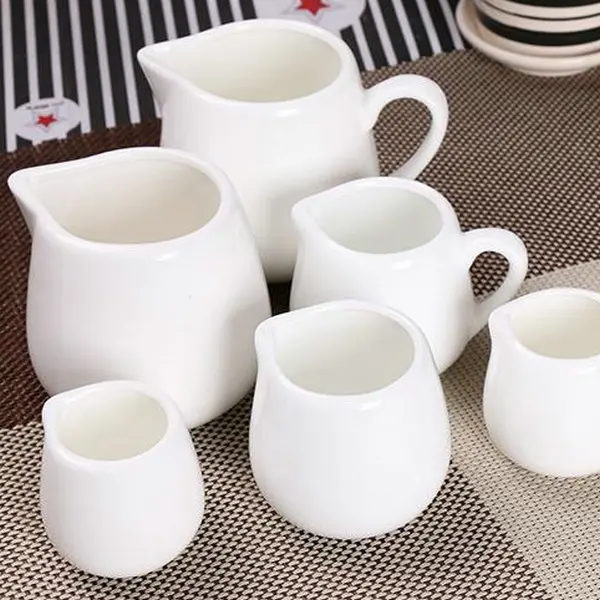 50ml/125ml/210ml Ceramic Cream Pot with Handle Milk Jar Saccharin ...