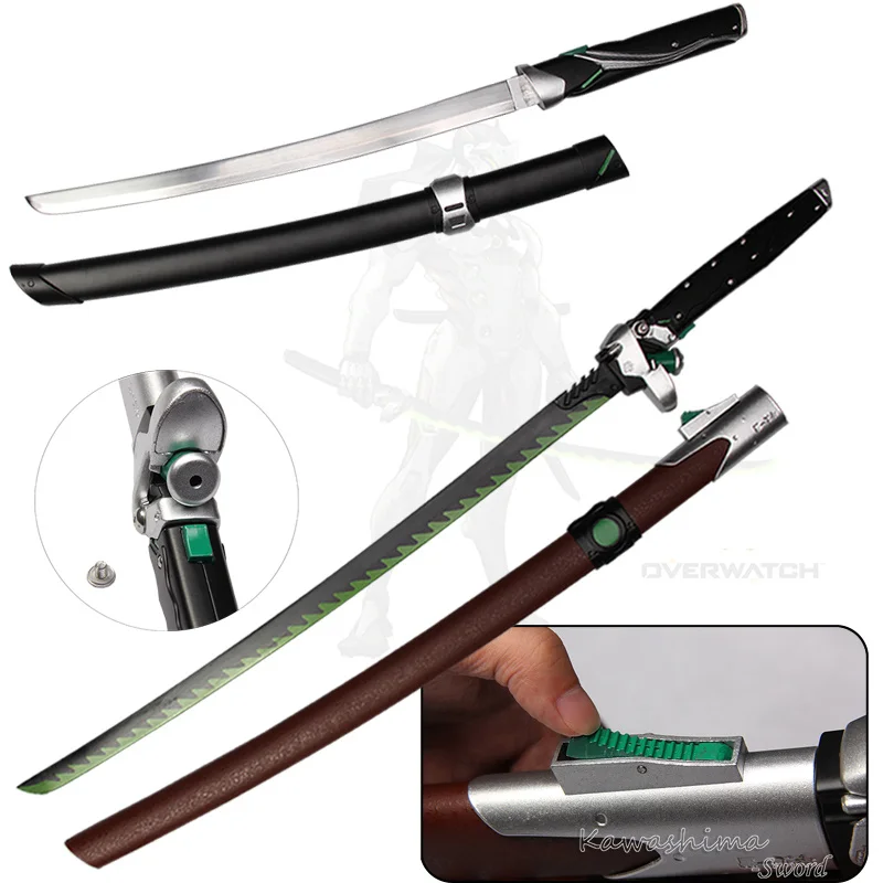 For Over Watch Cosplay Props Replica Genji Dragon Blade Real Steel ...