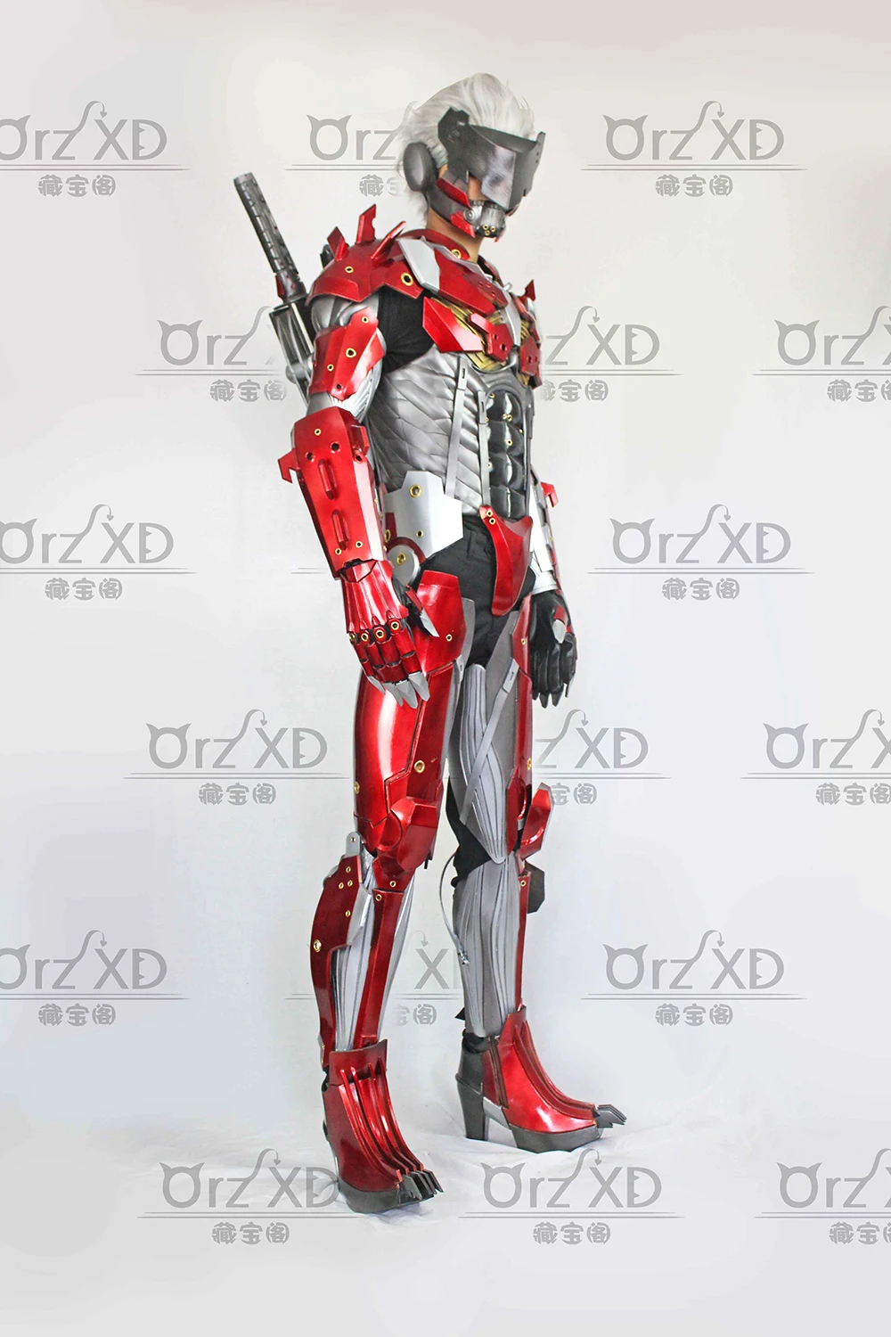 Metal Gear Red Raiden Cosplay Full Set With Weapon Mask Shoes Armor ...
