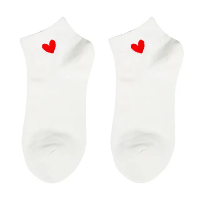 Cotton Women’s Socks with Lovely Hearts Print