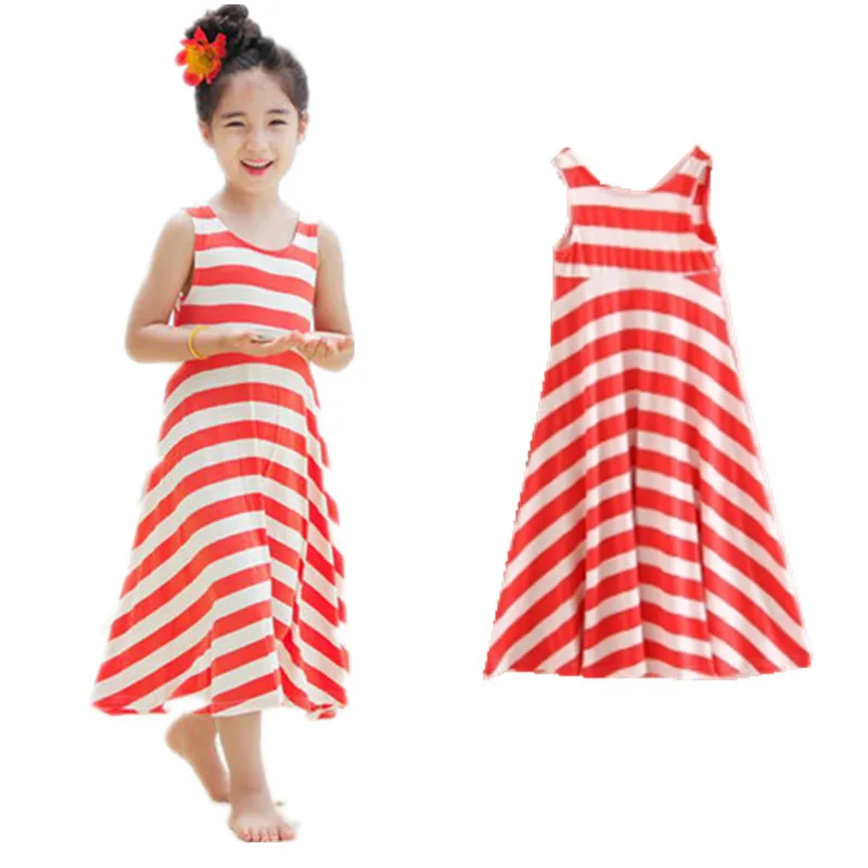 2015 New Fashion Summer Baby Girls Dress Girl Modal Bohemian Stripe ...