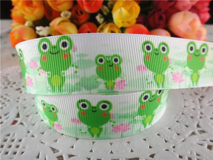 new arrival 7/8'' 22mm frog printed grosgrain ribbon animal ribbons ...