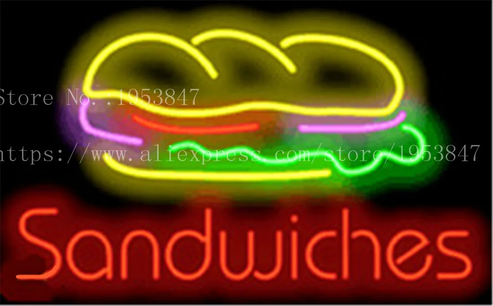 Sandwiches-Neon-sign-Real-Glass-Tube-Bulbs-Light-Bar-Beer-Club ...