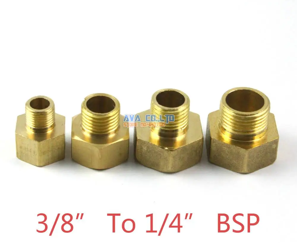 10 Pieces Brass 3/8" Female To 1/4" Male BSP Reducing Pipe Fitting ...