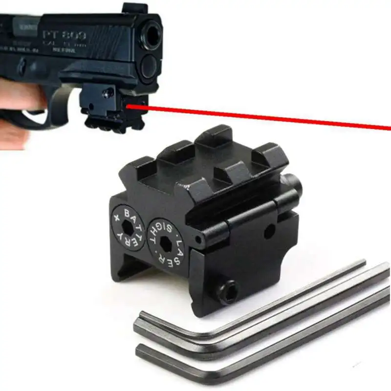 Tactical 650nm 300m Mini Red Dot Laser Sight 20mm Mount Rail Weaver Hunting Reflex Scope Laser ...