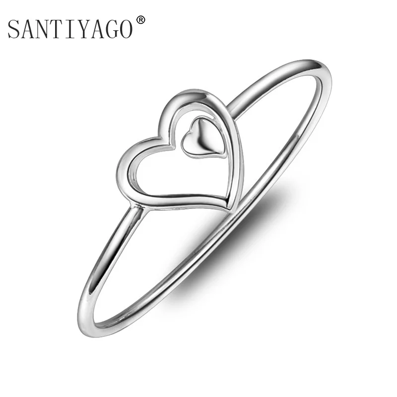 Love Bangles Heart Shape Silver Color Cuff Bangle For Women Wedding ...