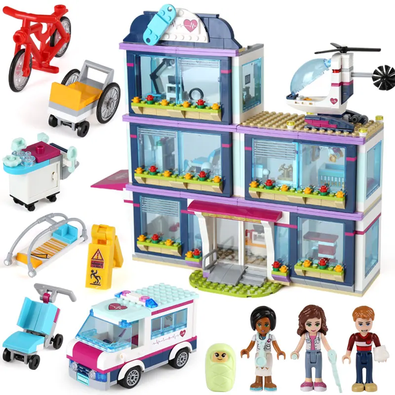 01039 Girls Series 932pcs Building Blocks toys Heartlake Hospital kids ...