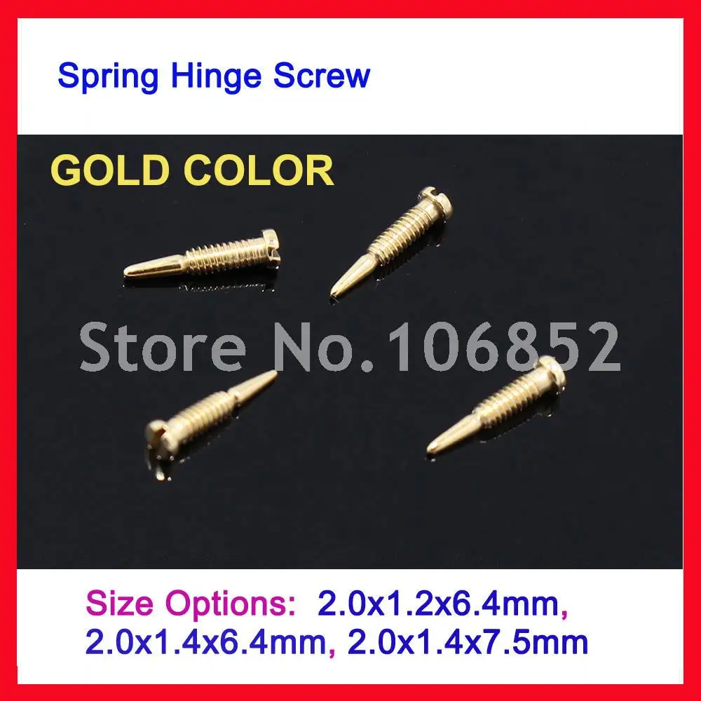 200pcs Gold Color Optical Sunglsses Eyeglasses Glasses Spring Hinge Screw Pointed End Self