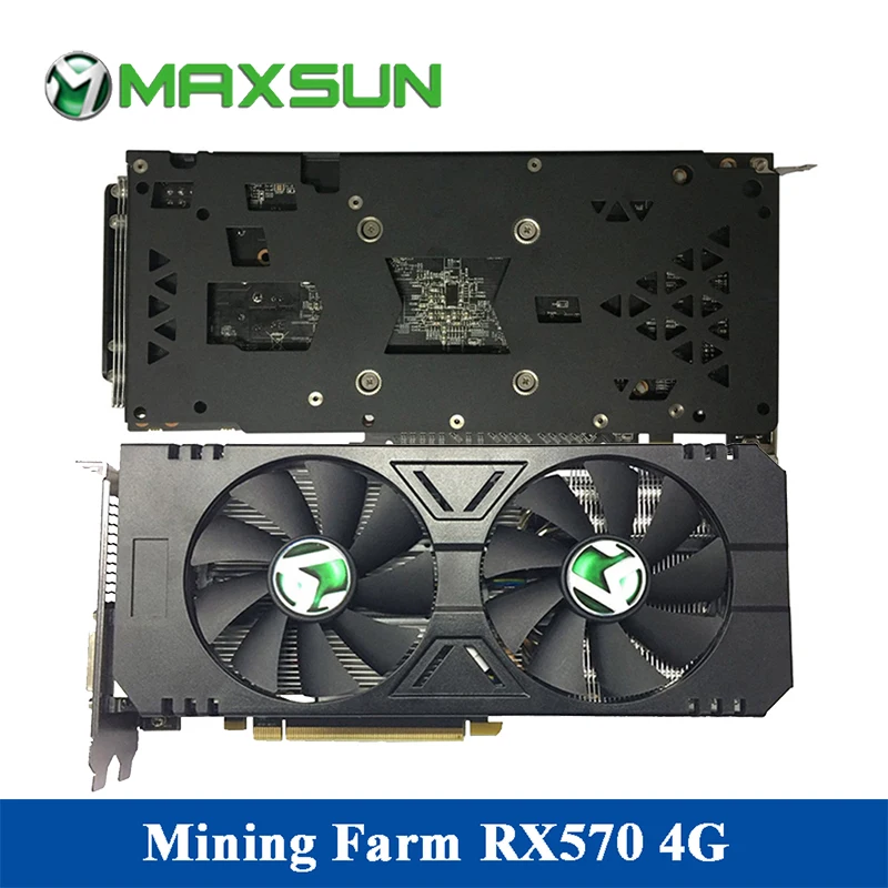 ビデオカード Maxsun RX 570 4 グラムのグラフィックスカード 7000 mhz GDDR5 256 ビット HDMI + DVI ...