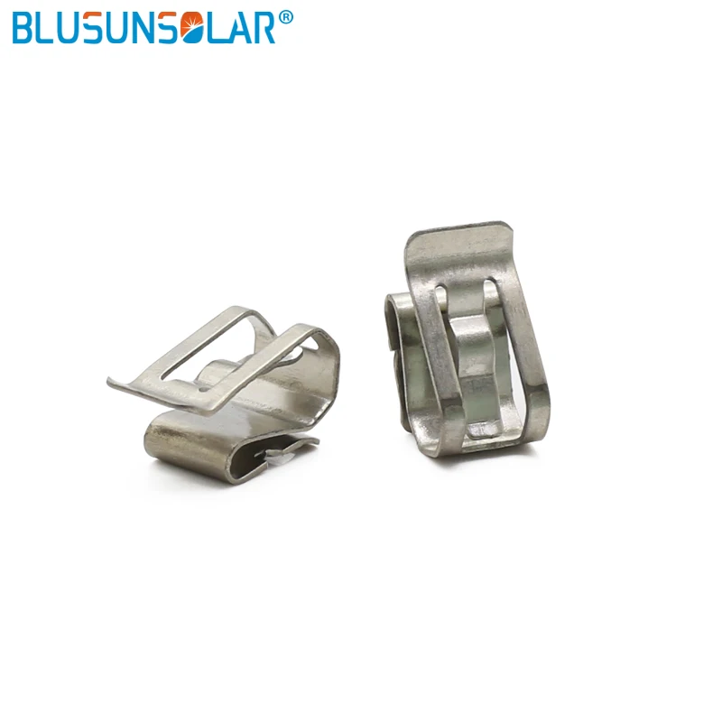 10/50 PCS Stainless Steel Solar PV Cable Clip/Clamp For 2 PV Solar ...
