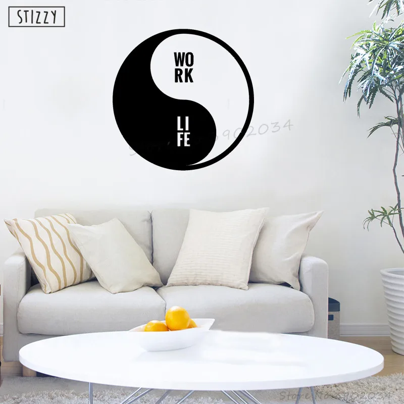 STIZZY Wall Decal Buddha Yin Yang Symbol Wall Sticker Creative Quote ...