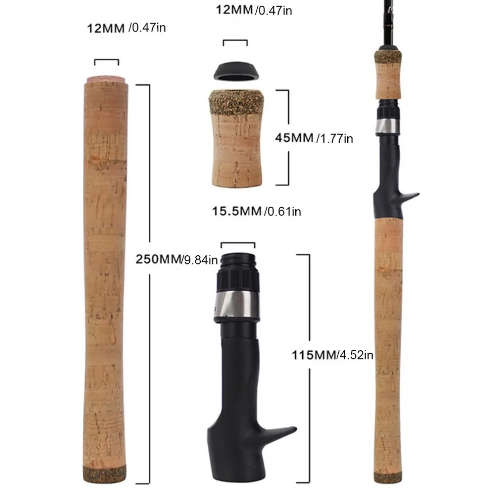 5 types Fishing Cork Handle Fishing Rod Handle Composite Cork Grip ...