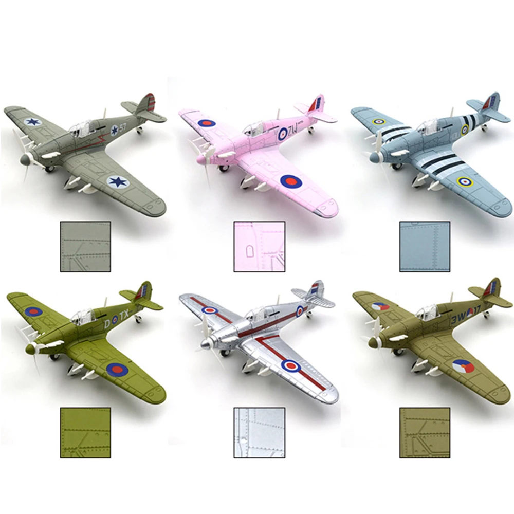 6Pcs/Set 4D Plastic Aircraft Toys Flying Model 1/48 Supermarine ...