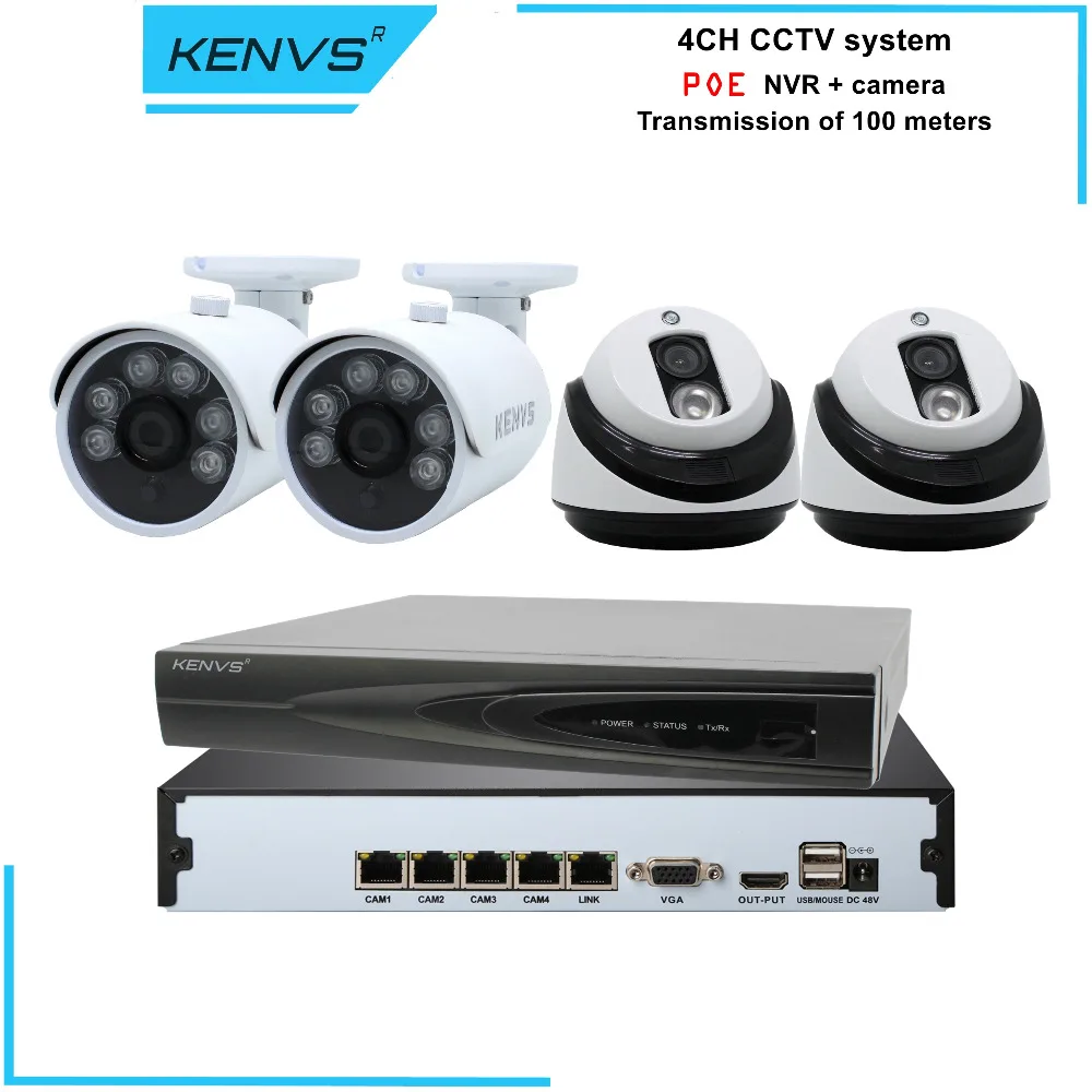 FULL HD 1080P CCTV System PoE Kit 4CH CCTV Surveillance PoE System ...