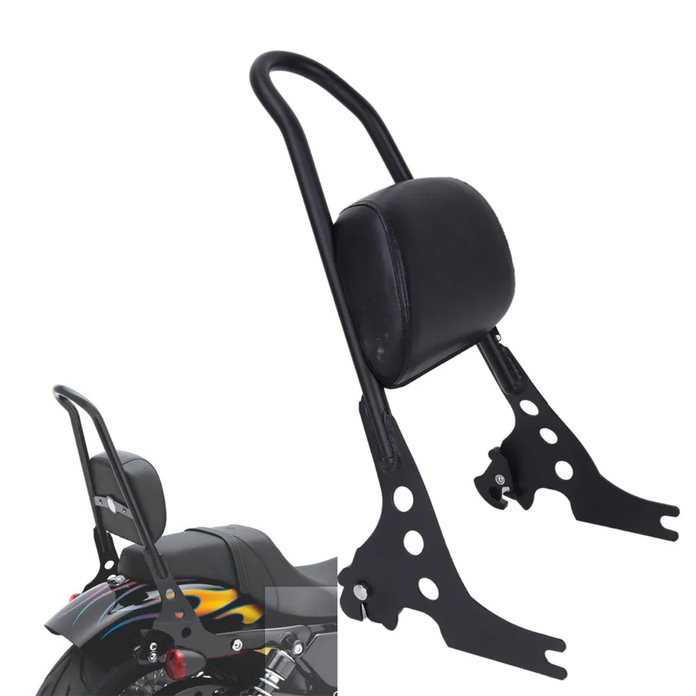 Motorcycle Luggage Rack Sissy Bar Rear Passenger Backrest Cushion Pad ...