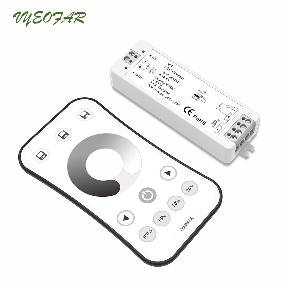 New Led Dimmer Controller 12V RF Dim Wireless Remote DC5 36V CV ...