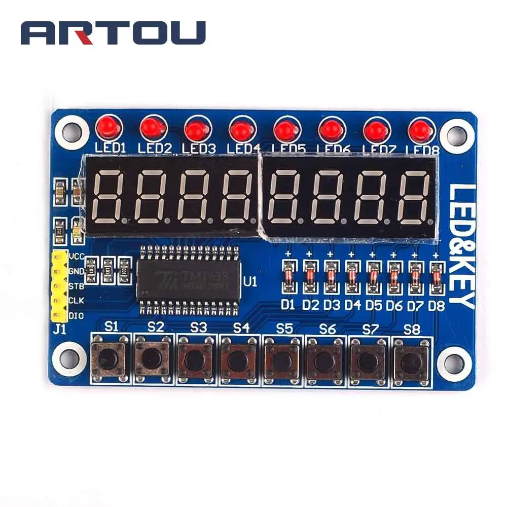 TM1638 Module Key Display AVR 8 Bit Digital LED Tube Display Module-in ... TM1638 Module Key Display AVR 8 Bit Digital LED Tube Display Module-in ...