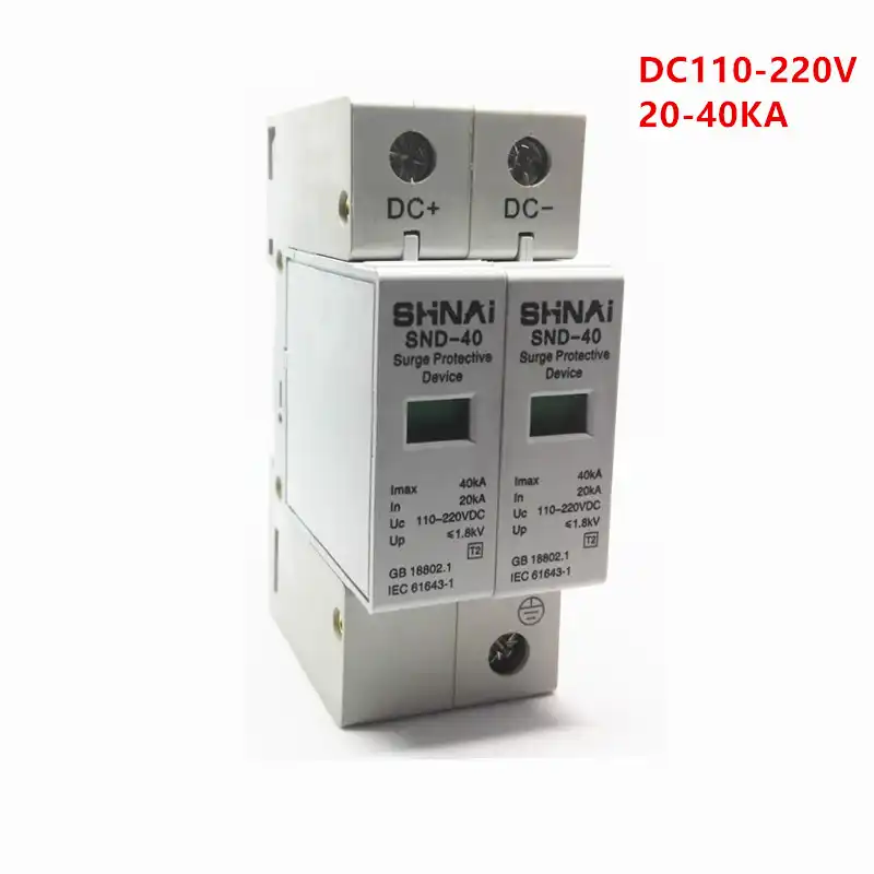 2P DC Surge Protector SPD 20KA 40KA DC 12V 24V 48V 60V 70V 110V 220V ...