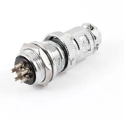 20mm Thread Dia Aviation Connector Plug 6P 6 Pin AC 200V 5A|pin ...