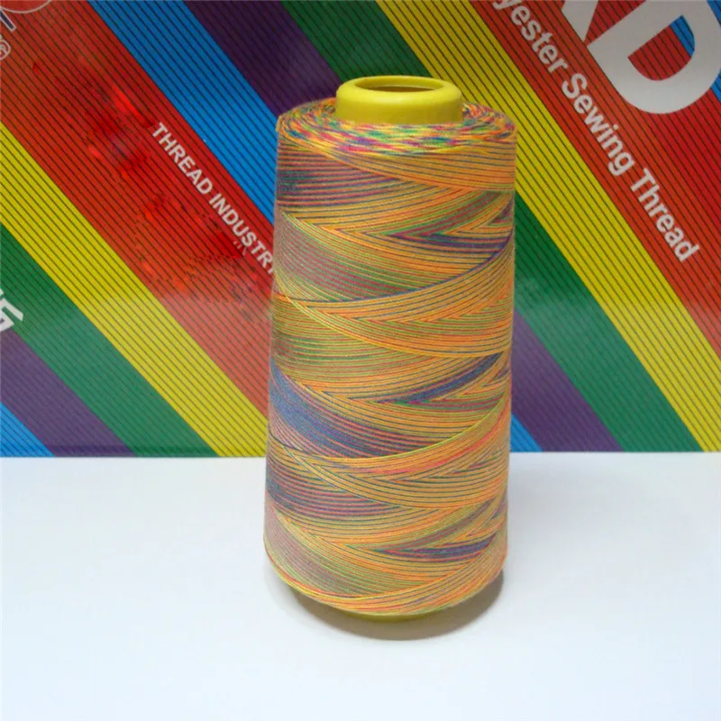 Multicolor Sewing Threads 3000Y/Spool 402 Polyester Rainbow Sewing ...