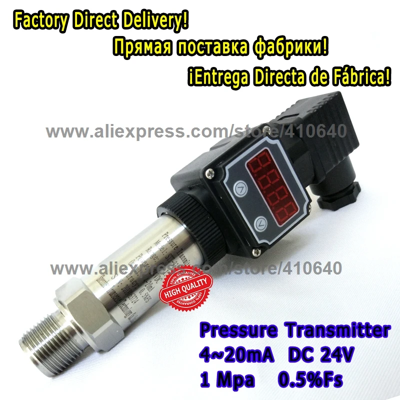 LED Diffused Silicon Digital Display Pressure Transducer 4~20mA DC24V ...