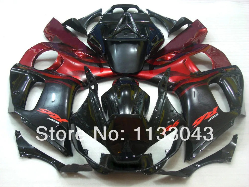 red flame black Fairing kit for Yamaha YZF R6 ABS YZF R6 98 99 00 01 02 ...