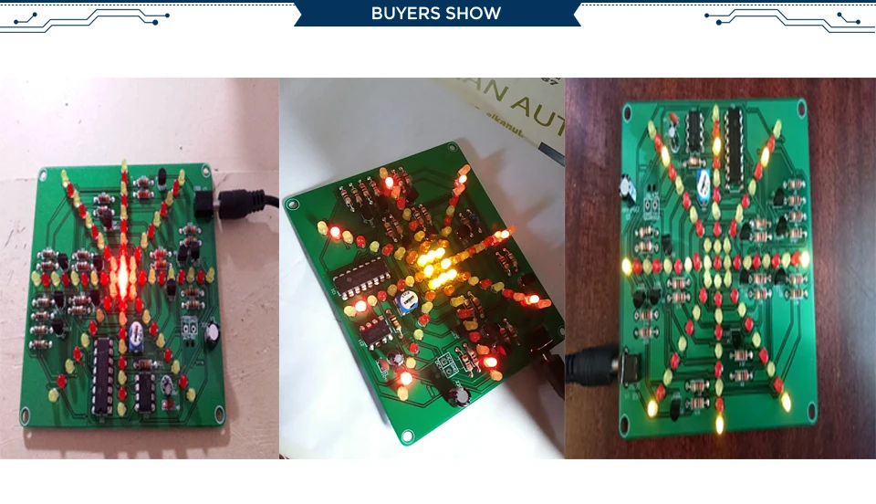 Electronic DIY Kit Flash Light Kits 73 LEDs Red Yellow Dual-Color ...