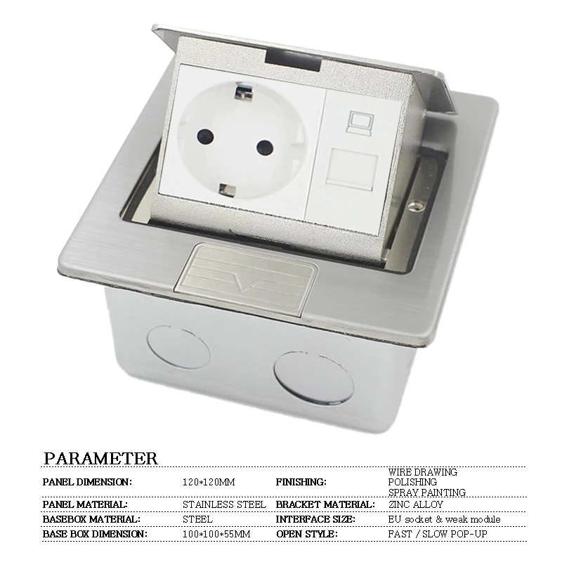 JOHO Fast Pop Up Electrical Floor Socket Box With European Socket ...