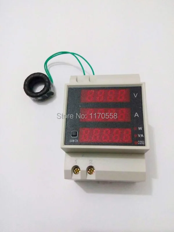 Din Rail Led Voltmeter Ammeter Active Reactive Power Power Factor With ...