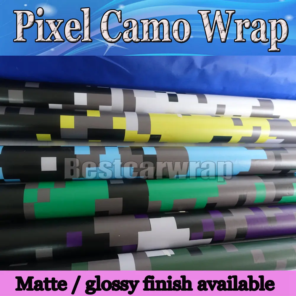 1.52x10m/Roll Pixel Camouflage Vinyl Car Wrap VARIOUS COLOURS with Air ...