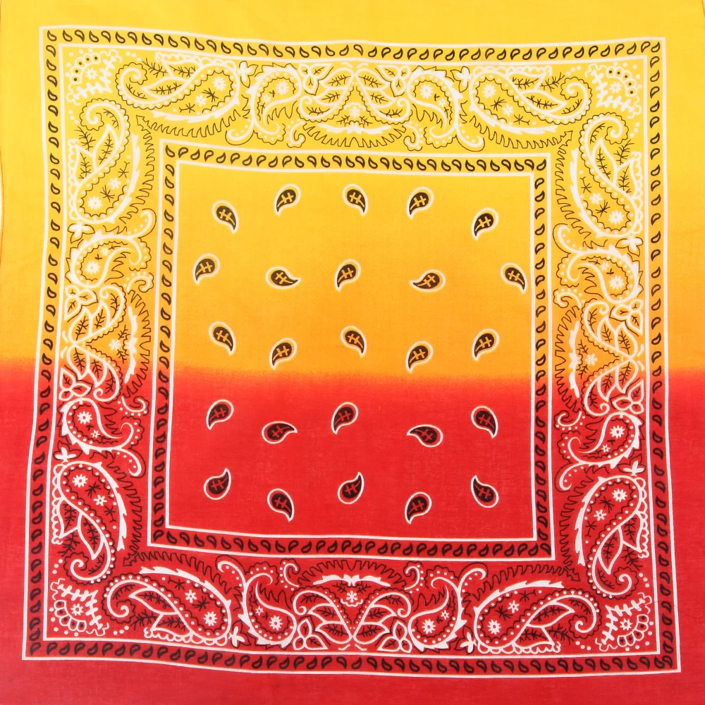 WINFOX New Fashion Gold Red Multicolor Paisley Bandanas For Womens Mens ...