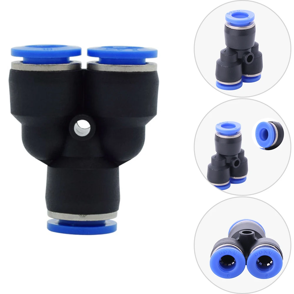 Urijk 3 Way Port Coupler Y Shape Tube Quick Joint Fittings 6mm 8mm 10mm ...