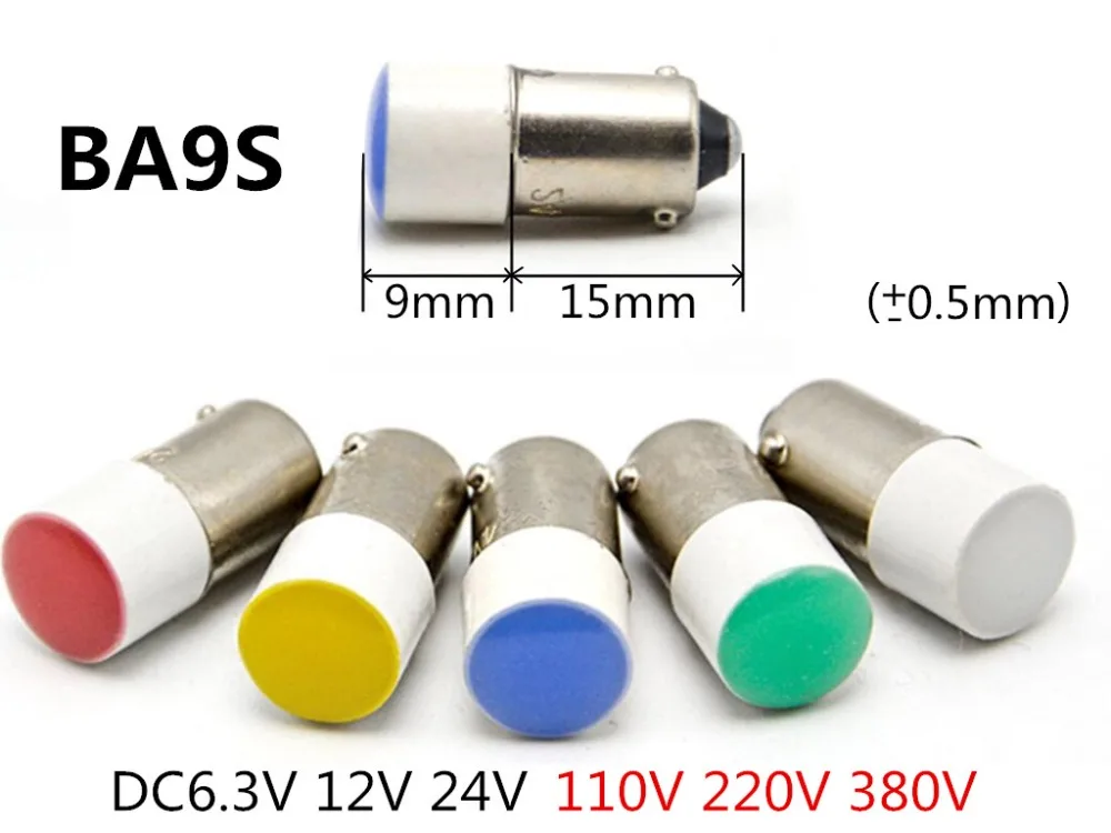 5pcs Indicator light bulb BA9S 110V LED 220v ba9s 380v instrument bulb ...