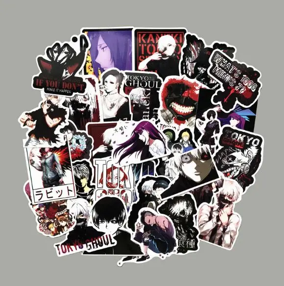 50 Pcs/set Cute Anime Tokyo Ghoul Sticker Decal for Phone Car Laptop ...