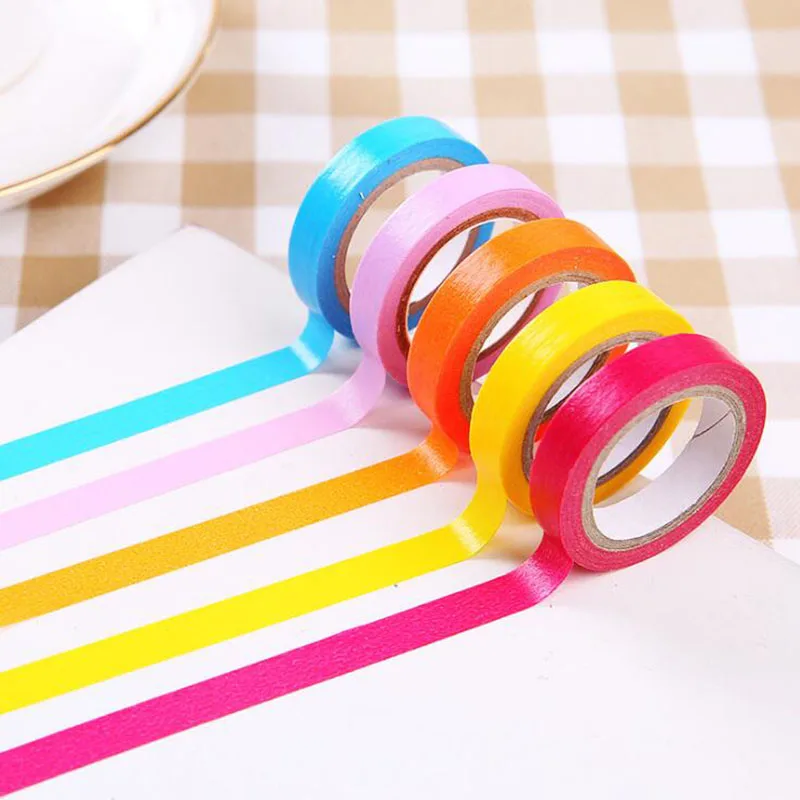 10pcs/Pack Of Solid Color Candy Tape Rainbow Suit Diy Account And Paper ...