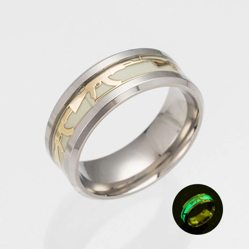 Fashion Personality Titanium Steel Ring CSGO AK47 Gun Ring with ...