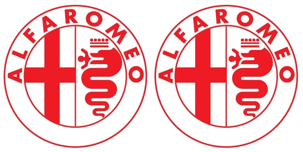 4Pcs/Set Window Vinyl Decals TWO Stickers ALFA ROMEO LOGO 15cm-in ...