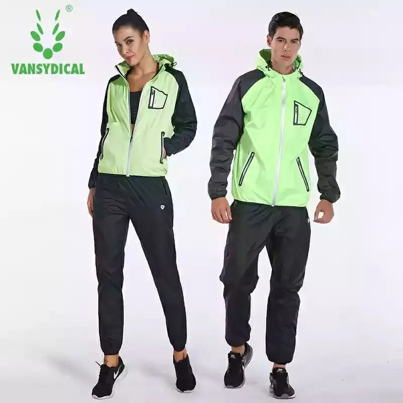 Vansydical Heat Sweat Sports Suits Men Women Fitness Sportswear Running ...